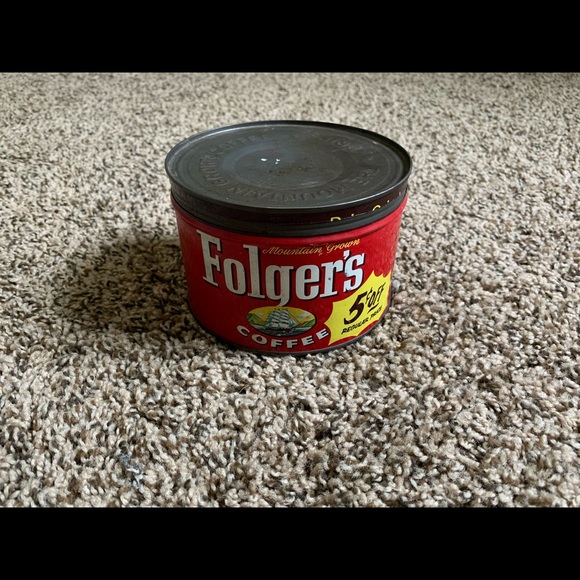 Vintage | Accents | Vintage 959 Folgers Coffee Can | Poshmark